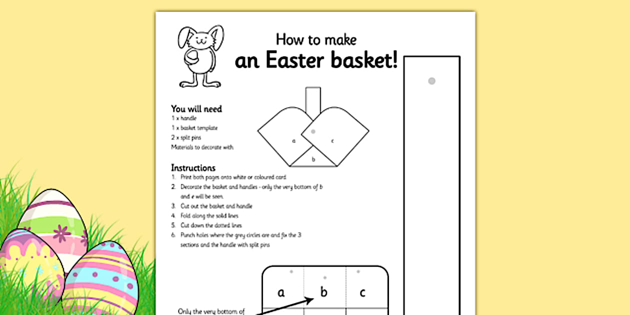KS1 Easter Basket Colouring Activity (teacher made) - Twinkl