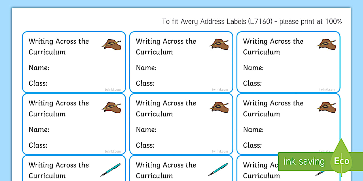 Writing Across the Curriculum Jotter Sticker Labels - Twinkl