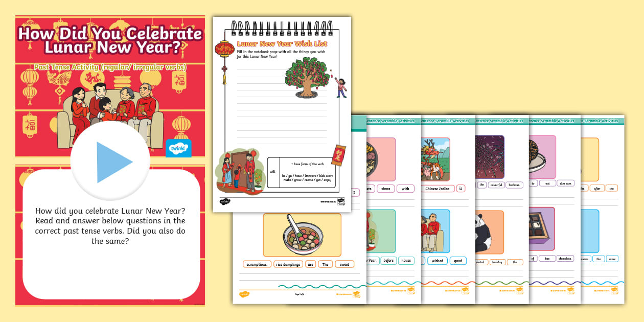 Lunar New Year Tenses Resource Pack (P.1-3) - Twinkl