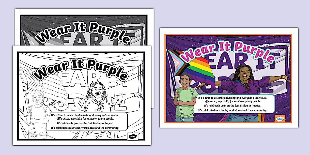 Wear It Purple Display Poster - Twinkl Topics (teacher made)