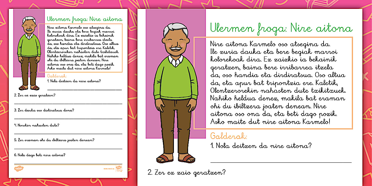 Ulermen froga: Nire aitona (Teacher-Made) - Twinkl