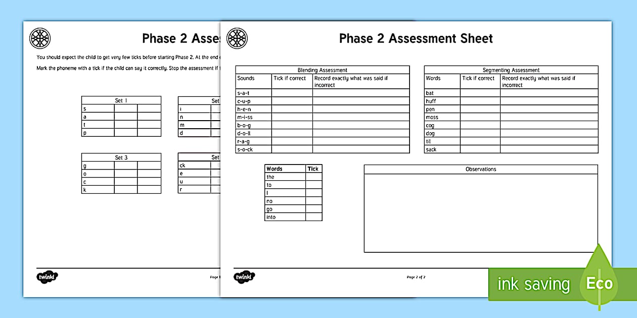 Middle East Phase 2 Phonics Letters and Sounds Assessment Pack