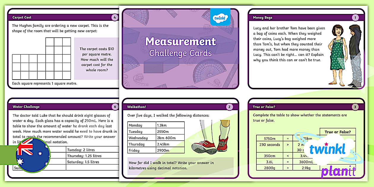 Year 4 Measurement Challenge Cards (teacher made) - Twinkl