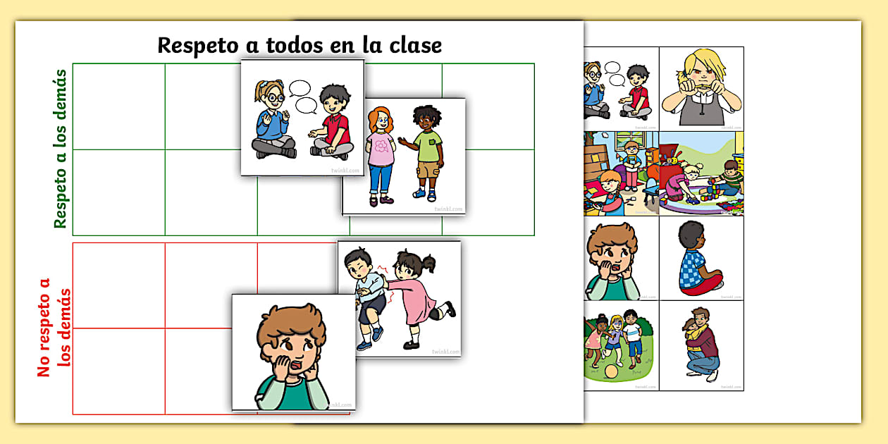 Actividad para clasificar: El respeto en el aula | Twinkl