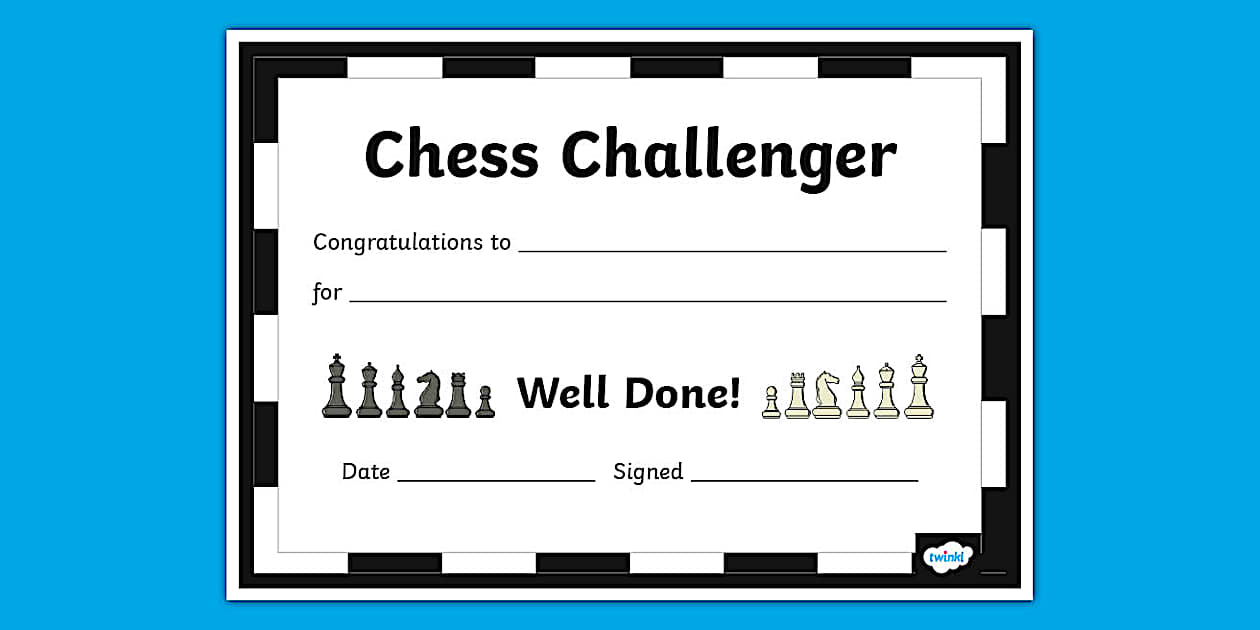 Chess Certificate (Teacher-Made) - Twinkl