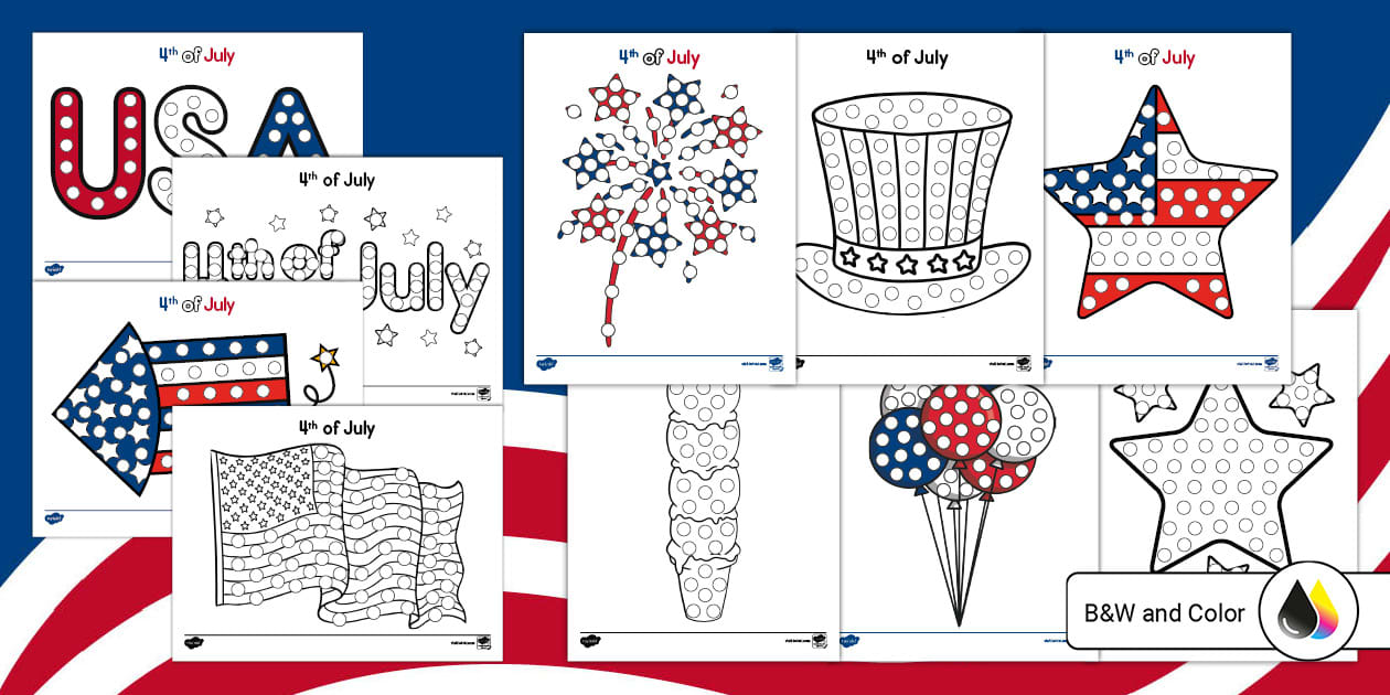 4th of July Dot Marker Crafts (Teacher-Made) - Twinkl