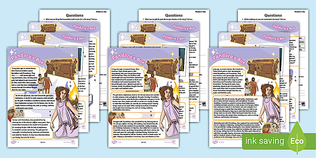 UKS2 Pandora's Box Differentiated Comprehension Activity