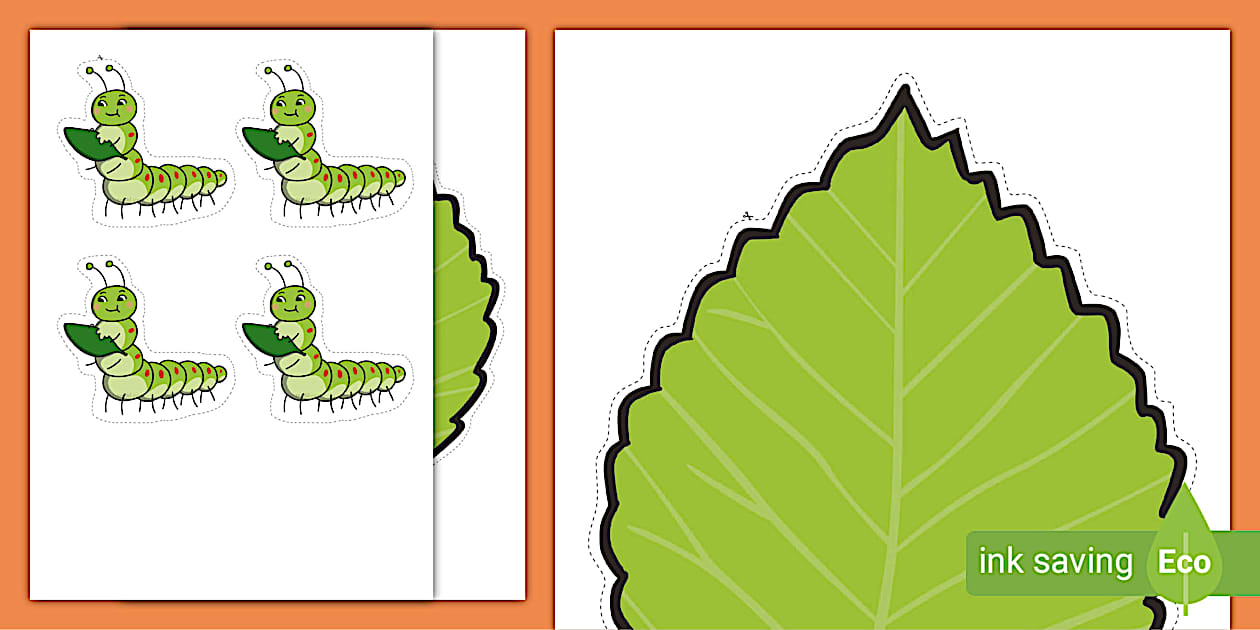Caterpillars and Leaves Cut-Outs - Caterpillars and Leaves Cut Outs