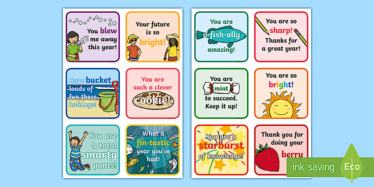 F-2 Encouragement Gift Tag Cut-Outs (teacher made) - Twinkl