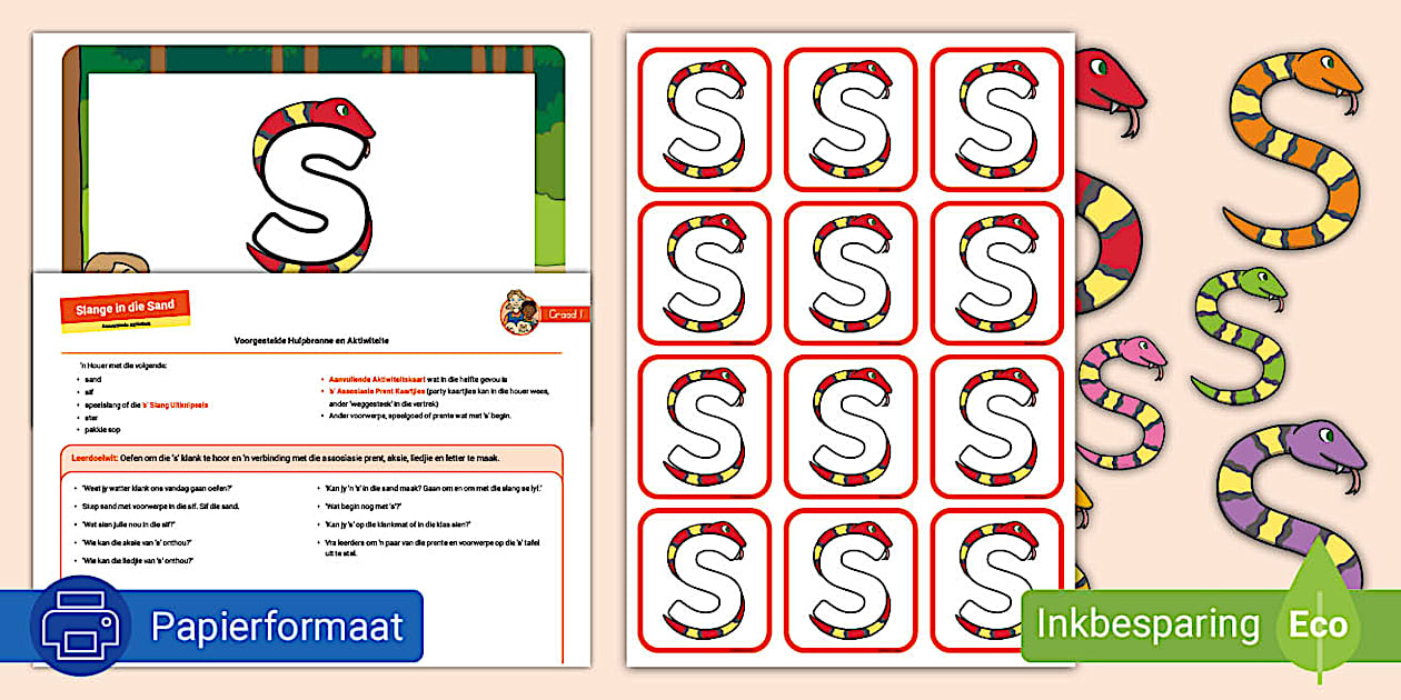 - s - Graad 1 Klanke Aanvullende Aktiwiteit Week 1 - Twinkl
