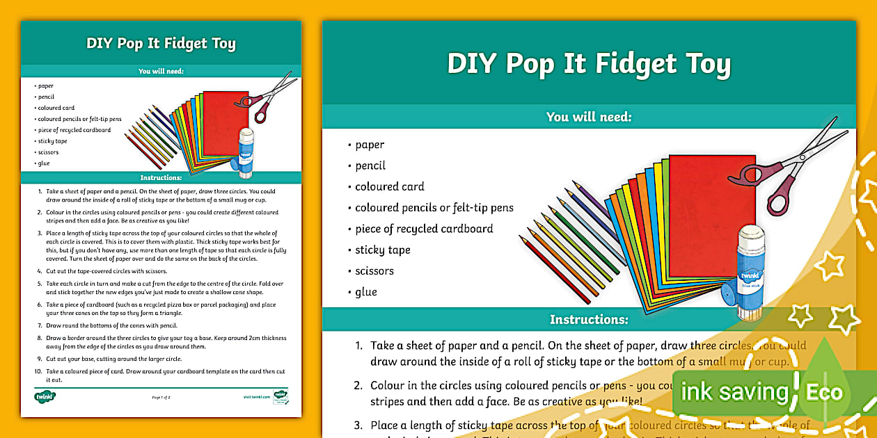 DIY Pop It Fidget Toy (teacher made) - Twinkl