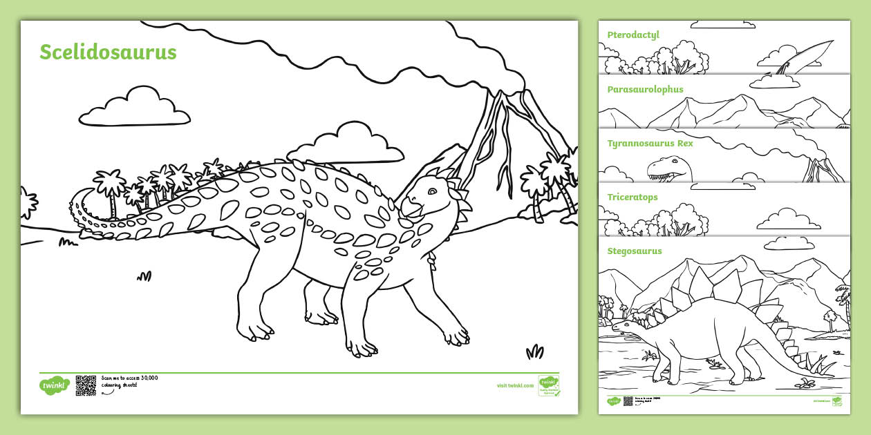 Dinosaur Colouring Sheets (teacher made) - Twinkl