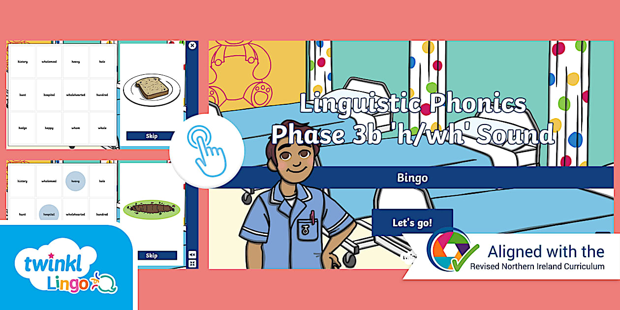 Linguistic Phonics Phase 3b 'h/wh' Sound Bingo Game - Twinkl