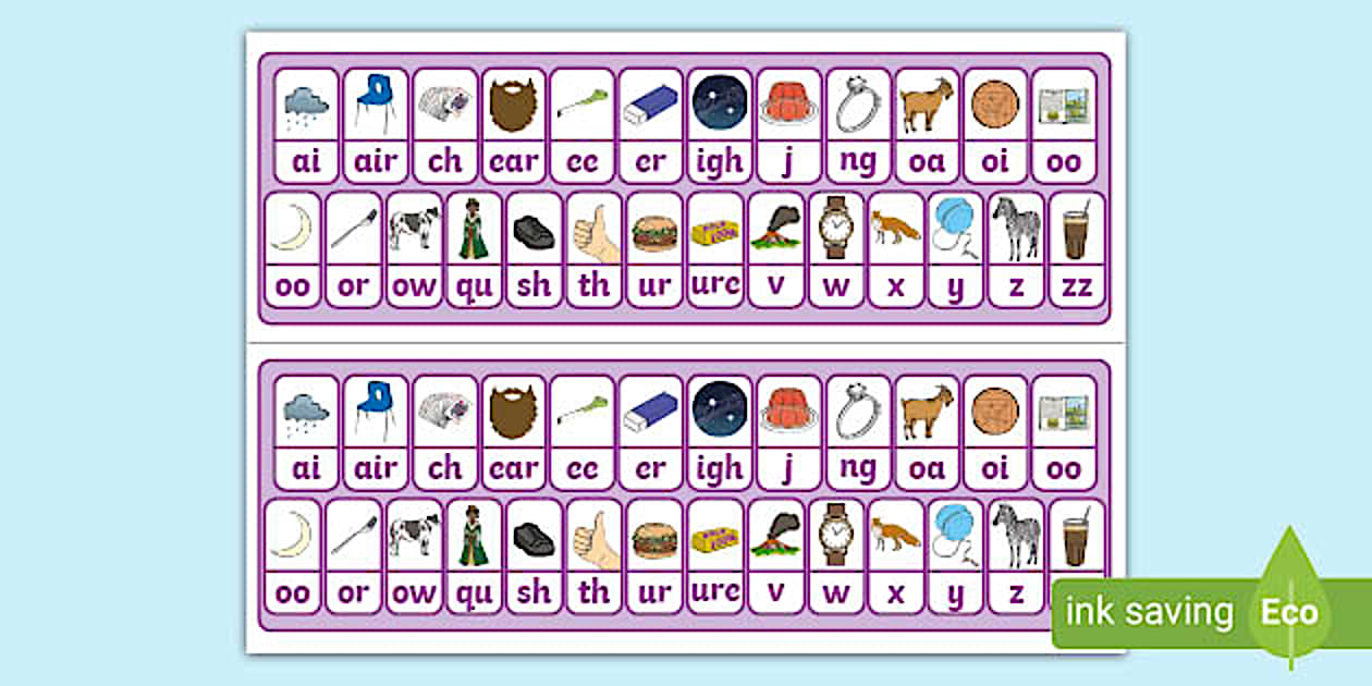 Cursive Phase 3 Sound Strips (Hecho por educadores) - Twinkl