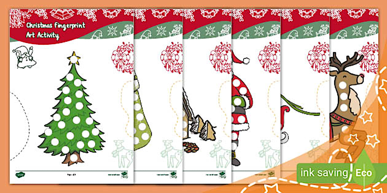 Creative Christmas Finger Painting Activity Pack for Kids