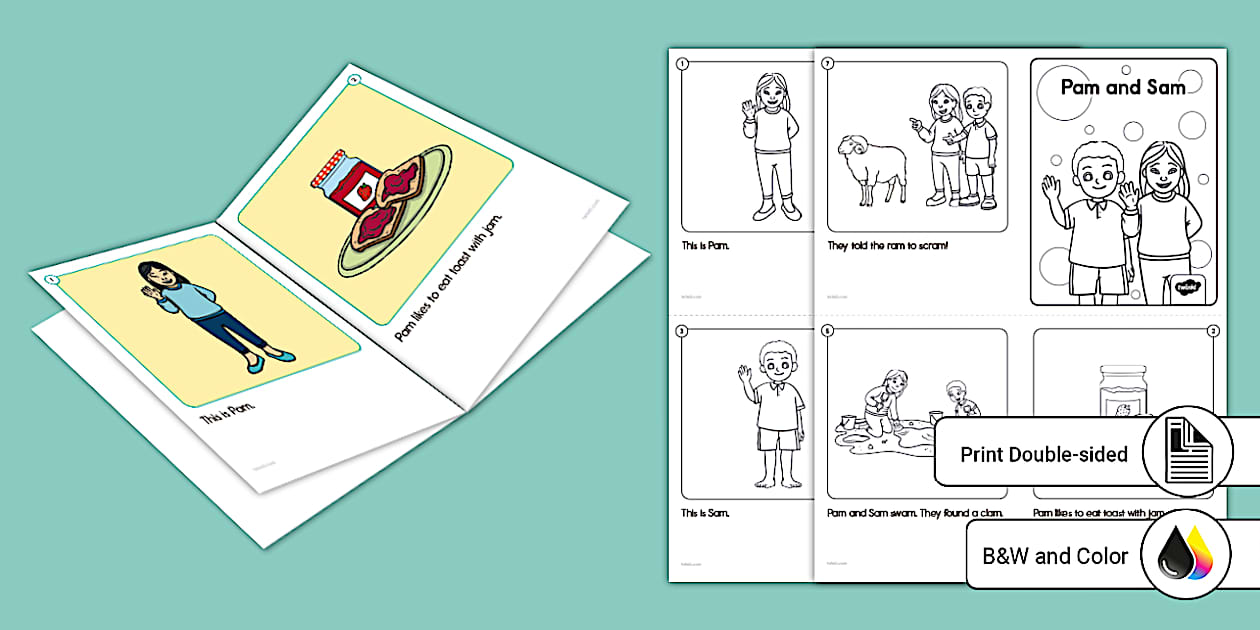Pam and Sam -am Word Family Emergent Reader (teacher made)