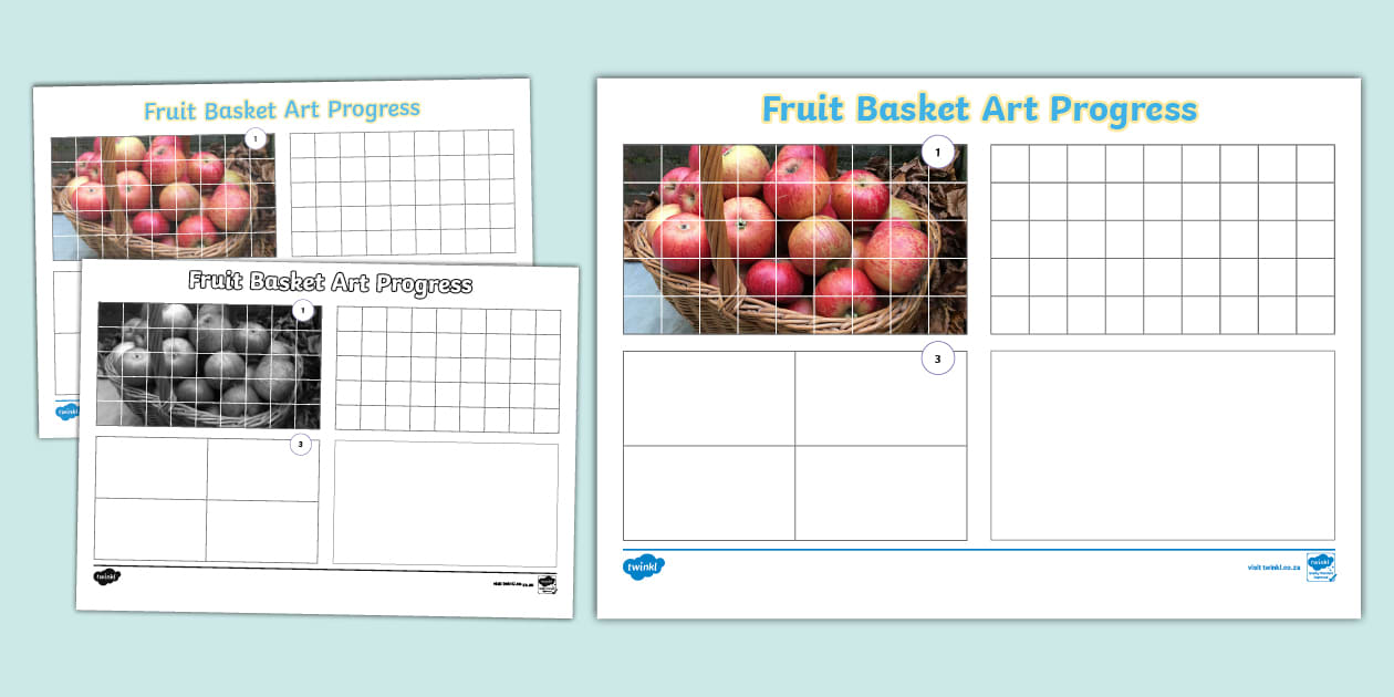 Fruit Basket Art Progress Template (teacher made) - Twinkl