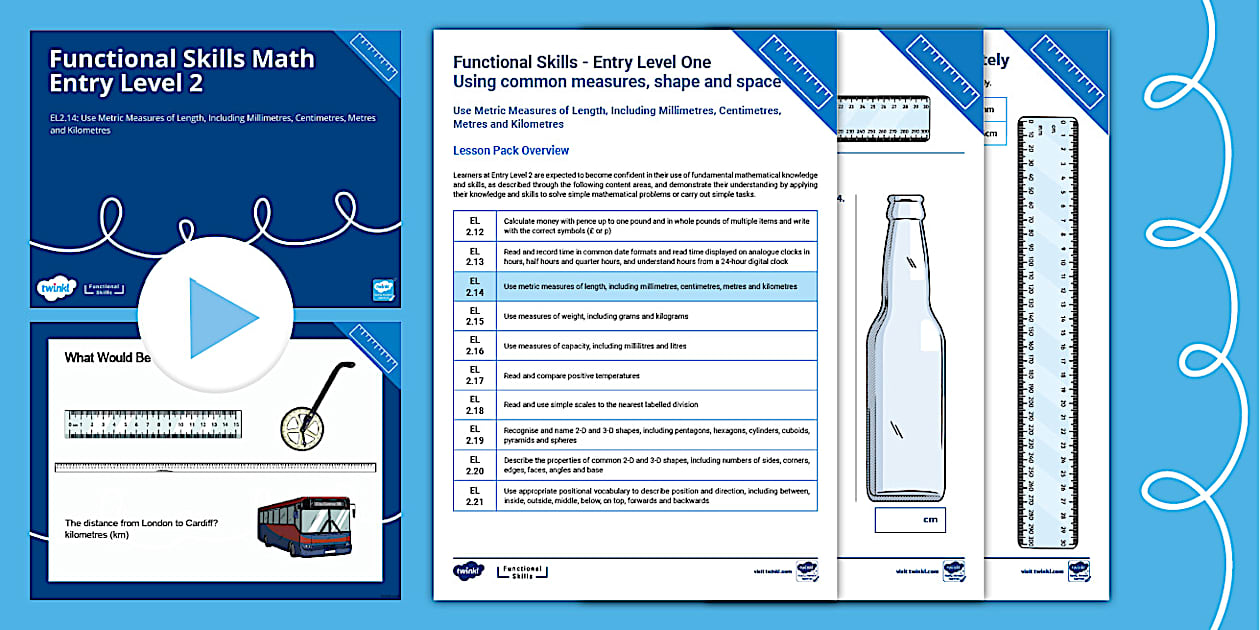 Maths Entry Level Functional Skills Entry Level: 2.14: Use Metric ...