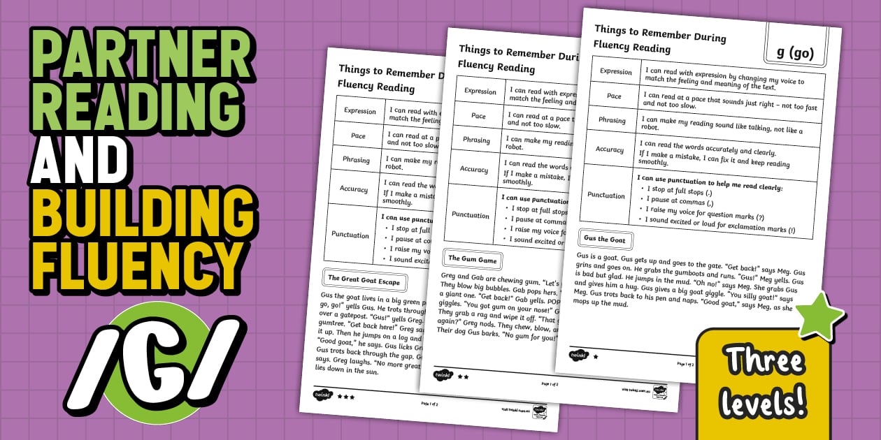 Partner Reading and Building Fluency - /G/
