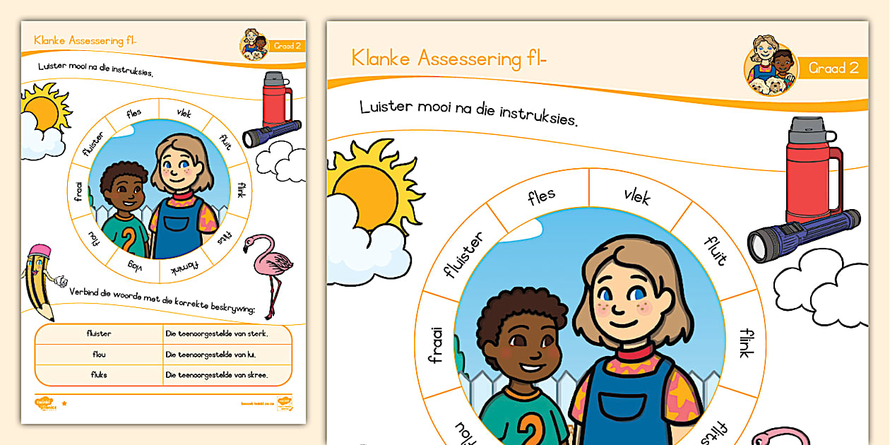 Graad 2 Klanke Assessering fl- (teacher made) - Twinkl