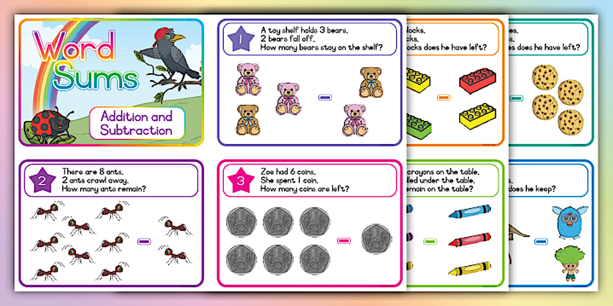 Grade R Mixed Word Problems Challenge Cards - Twinkl