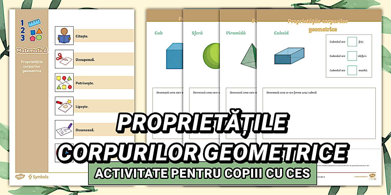 Proprietățile corpurilor geometrice – Activitate copii CES