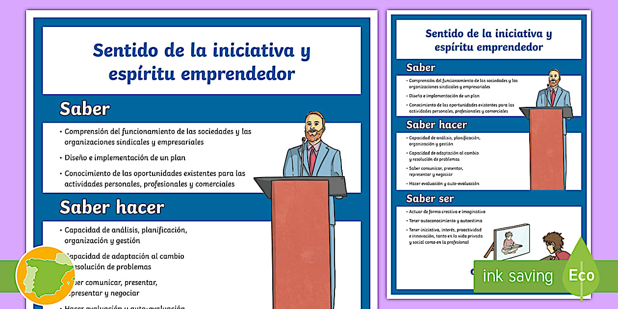 Póster: Las competencias clave - Sentido de la iniciativa y espíritu