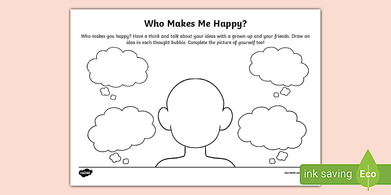 Who Makes Me Happy? Activity Sheet - Twinkl - KS1 - Twinkl