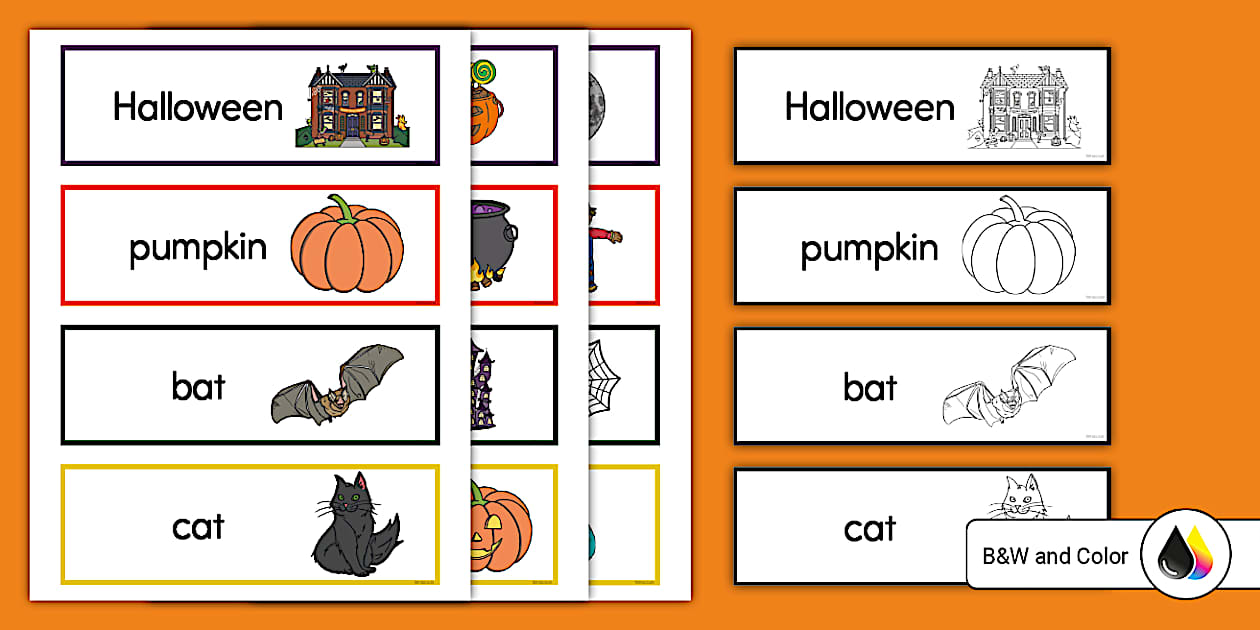 Printable Halloween Words Cards for Kids | Twinkl USA