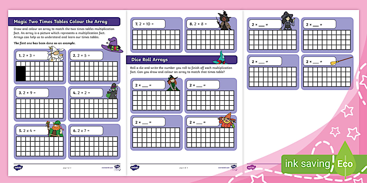 Magic Two Times Tables Colour the Array (teacher made)