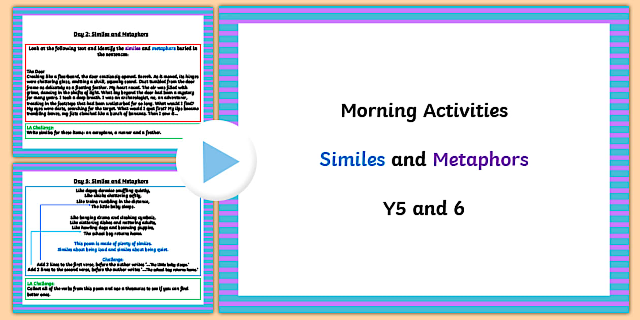 KS2 Similes and Metaphors - English Morning Activities