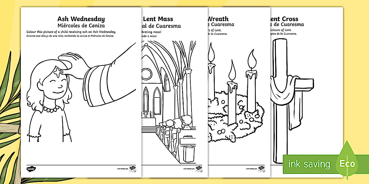 Lent Coloring Pages English/Spanish (Teacher-Made) - Twinkl