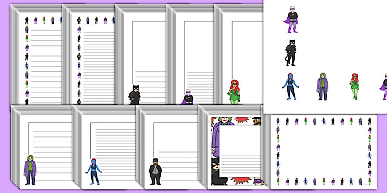 Black and White Editable Villain Page Borders Pack - Twinkl