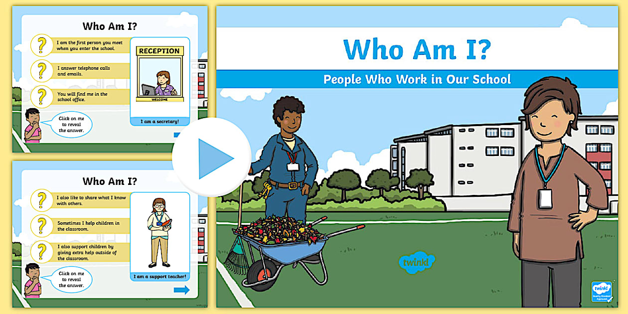 People Who Work in Our School: Who Am I? PowerPoint