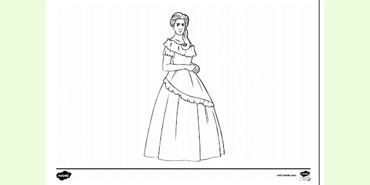 Caroline Bingley Colouring Sheet (teacher made) - Twinkl