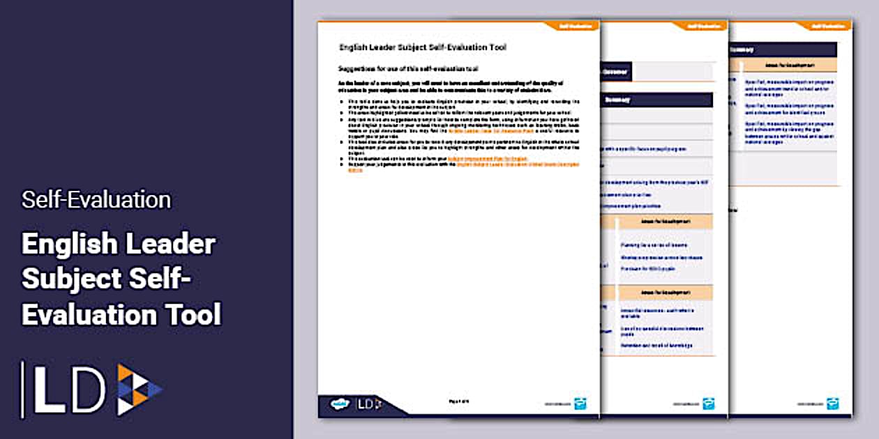 English Leader Subject Self-Evaluation Tool Primary School