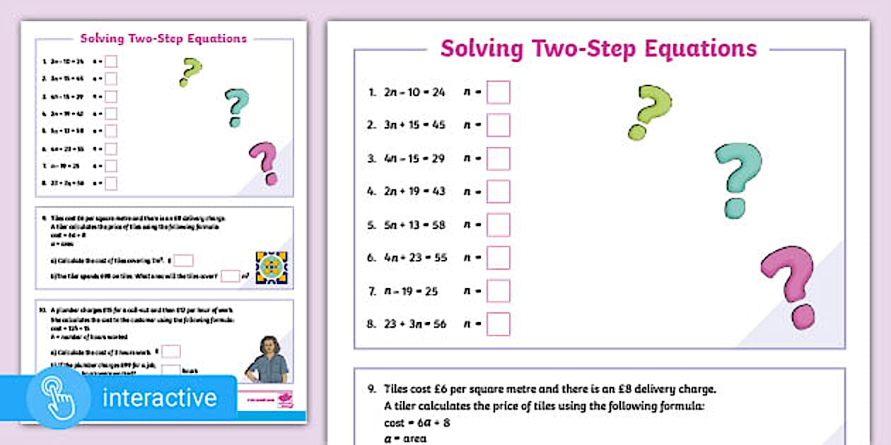 👉 Supports White Rose Y6: Algebra: Solve Two-Step Equations