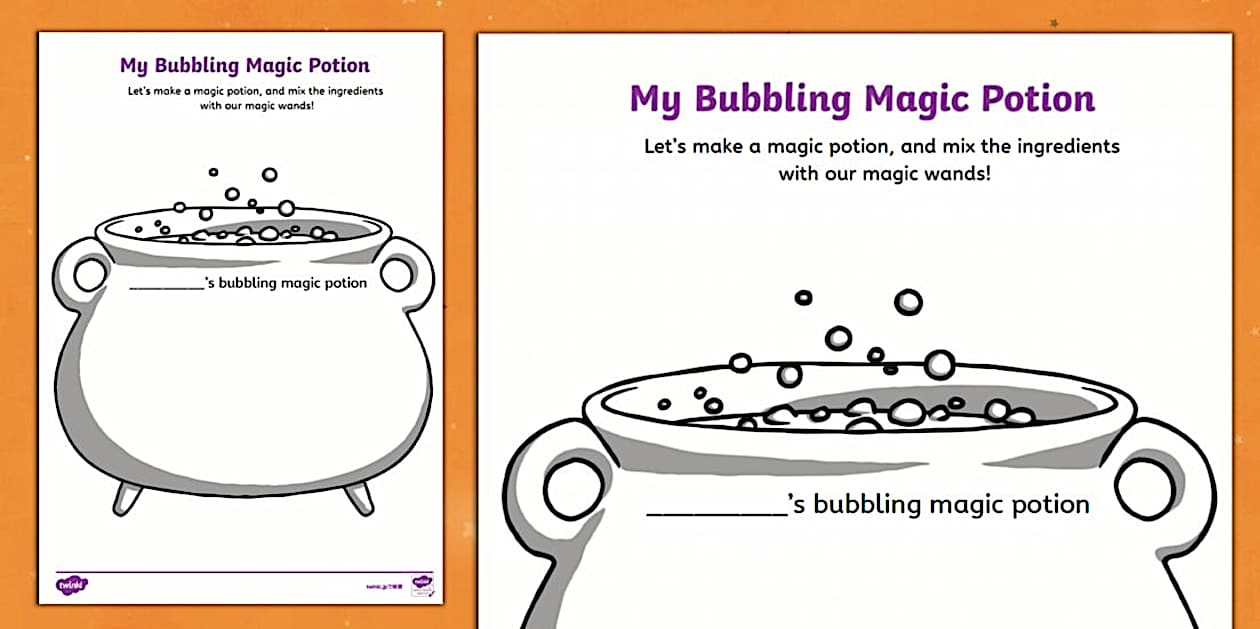 ハロウィンのマジック・ポーションを作ろう！My Bubbling Magic Potion Drawing Activity