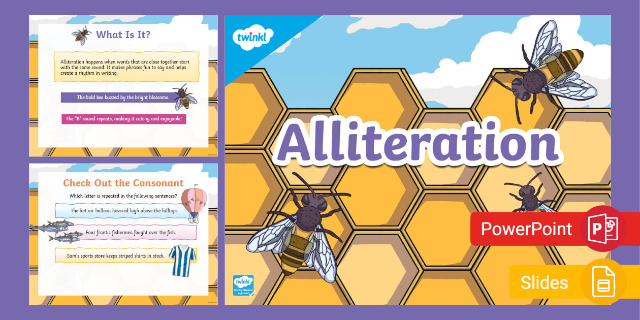 What Is Alliteration? PowerPoint & Google Slides for 3rd-5th