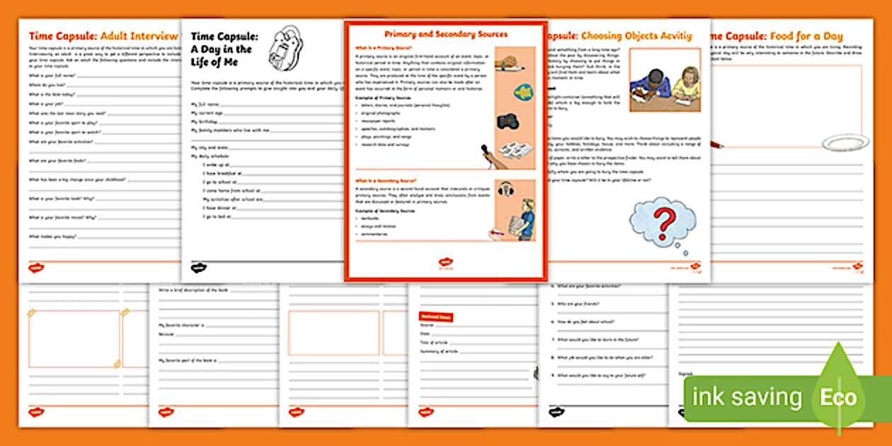 Create a Time Capsule Pack for 3rd-5th Grade - Twinkl