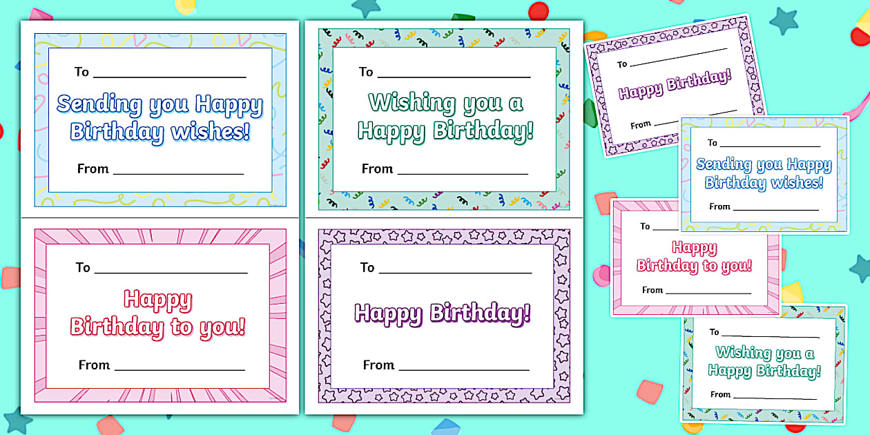 Happy Birthday Card Inserts (Teacher-Made) - Twinkl