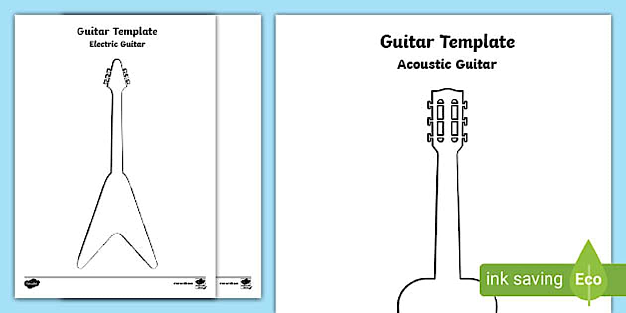 Guitar Template (teacher made) - Twinkl
