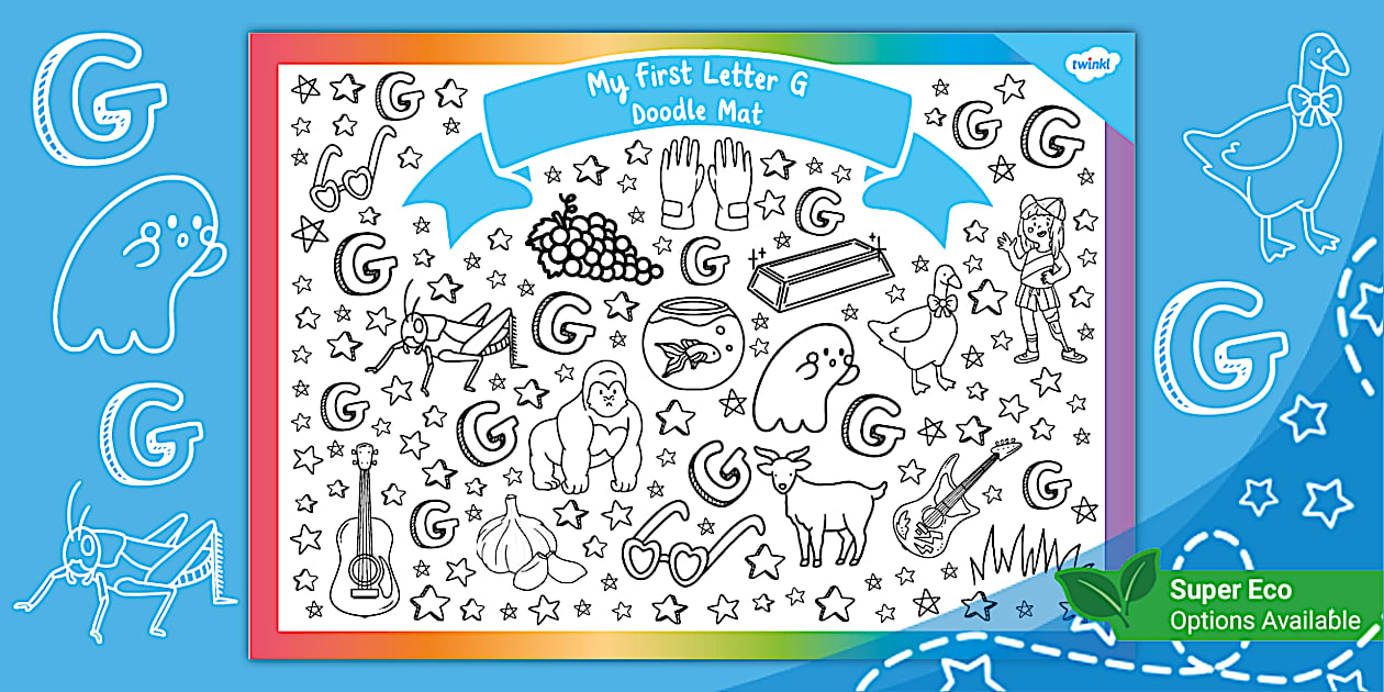 My First Letter G Doodle Mat (teacher made) - Twinkl