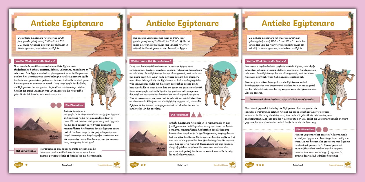 Antieke Egiptenare Leesbegrip (teacher made) - Twinkl