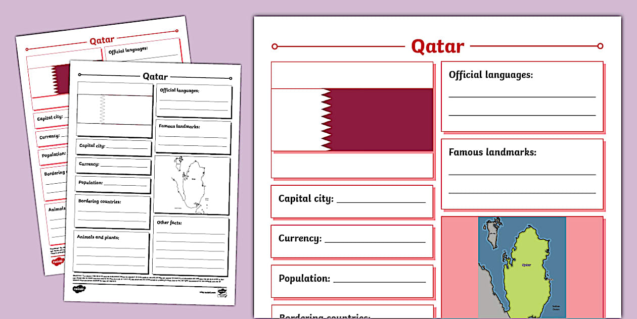 Qatar Fact File Template - Twinkl Templates (teacher made)
