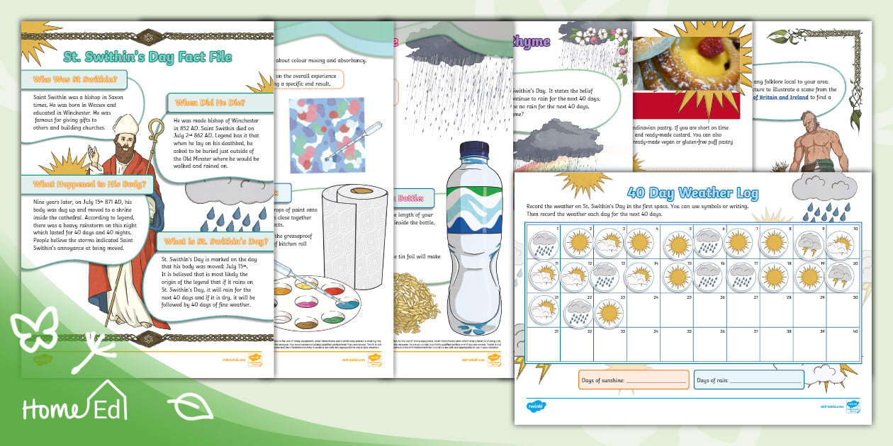 St Swithin's Day Activity Pack (Teacher-Made) - Twinkl