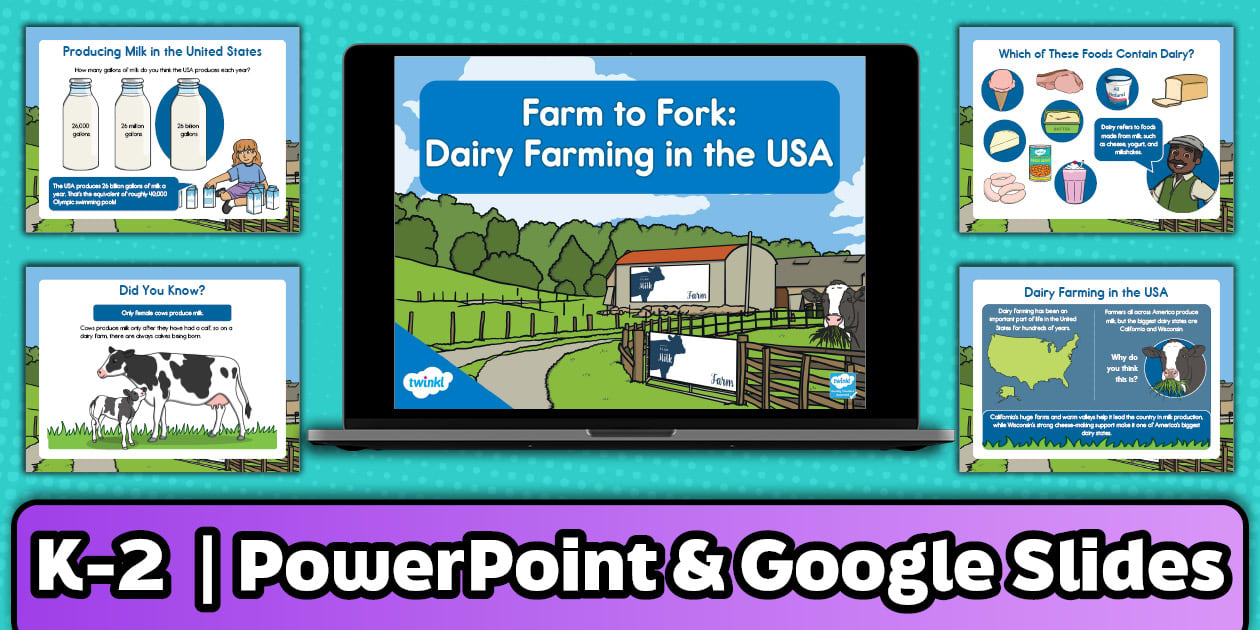 Farm to Fork: Dairy Farming in the USA PPT & Slides