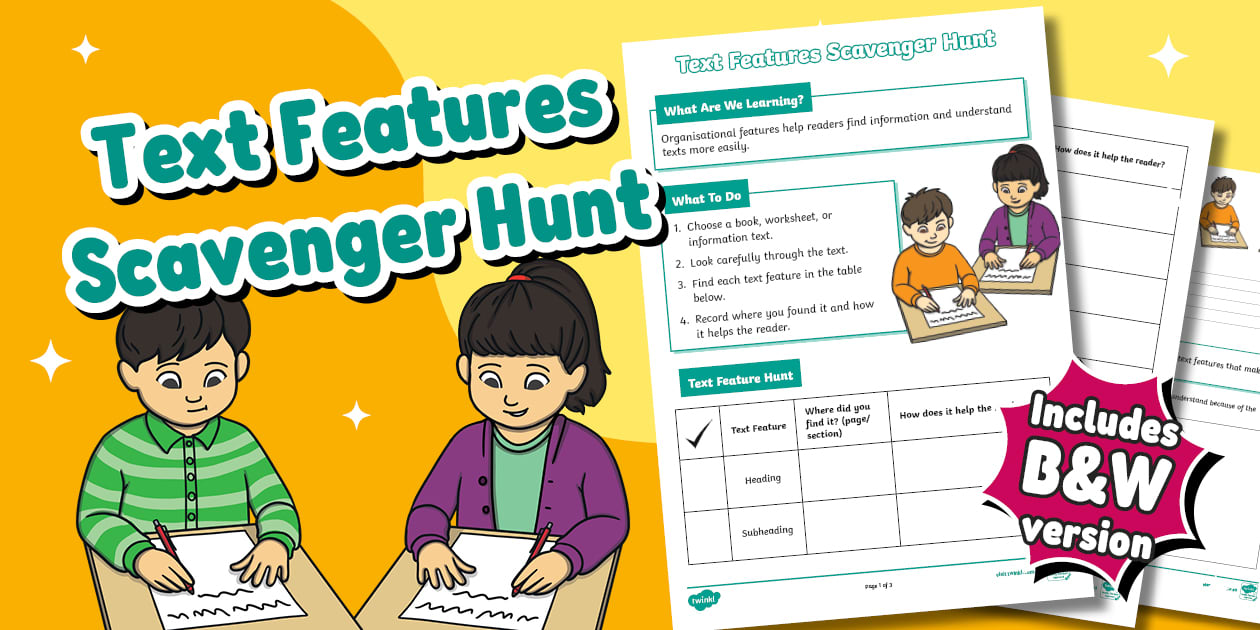 Text Features Scavenger Hunt