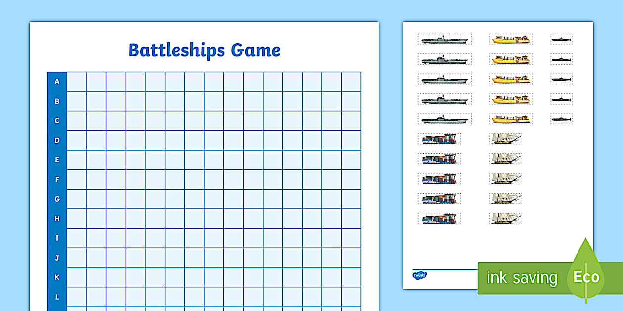Battleship activity | Years 3 and over (teacher made)