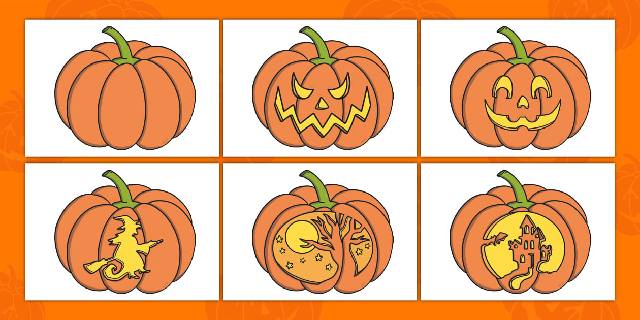 Halloween Pumpkin Display Cut-Outs (teacher made) - Twinkl